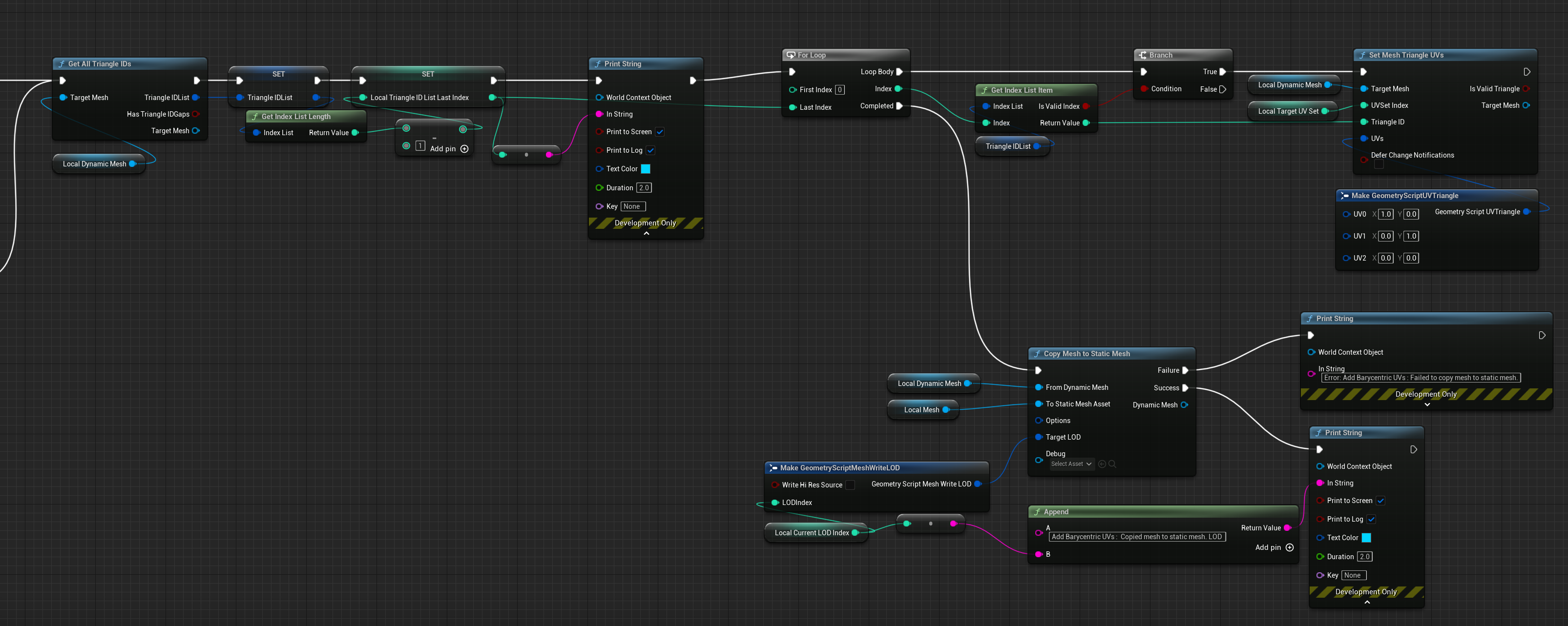 Custom Wireframe Material Using Geometry Scripting For Barycentric Uvs